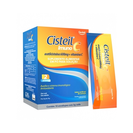 Cisteil Imuno C 600mg 10 envelopes com 3g cada - Farmácias Unipreço