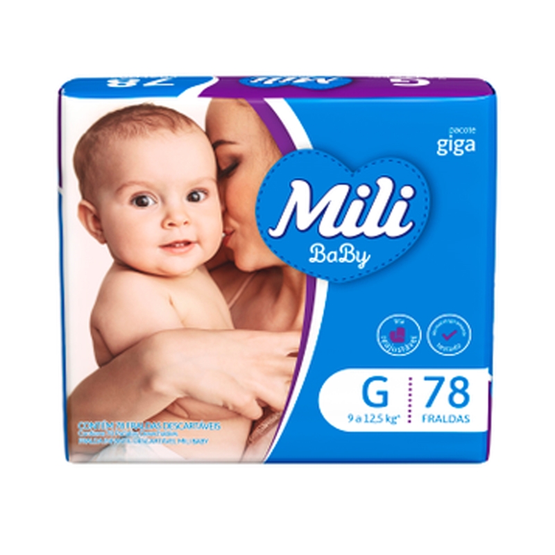Fralda Mili Giga Baby com G 78 unidades - Farmácias Unipreço