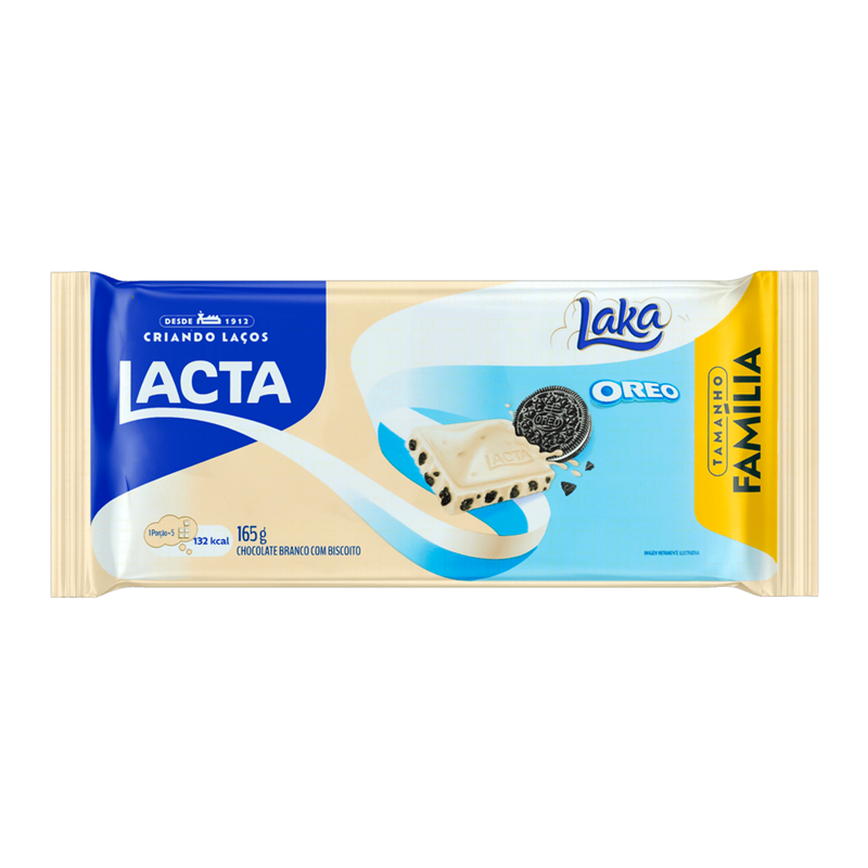 Chocolate Branco Laka Com Oreo Lacta Com 165g