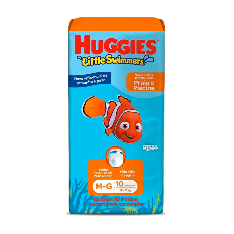 Fralda Huggies Praia E Piscina Little Swimmers M-G Com 10 Unidades - Fralda Huggies Praia E ...