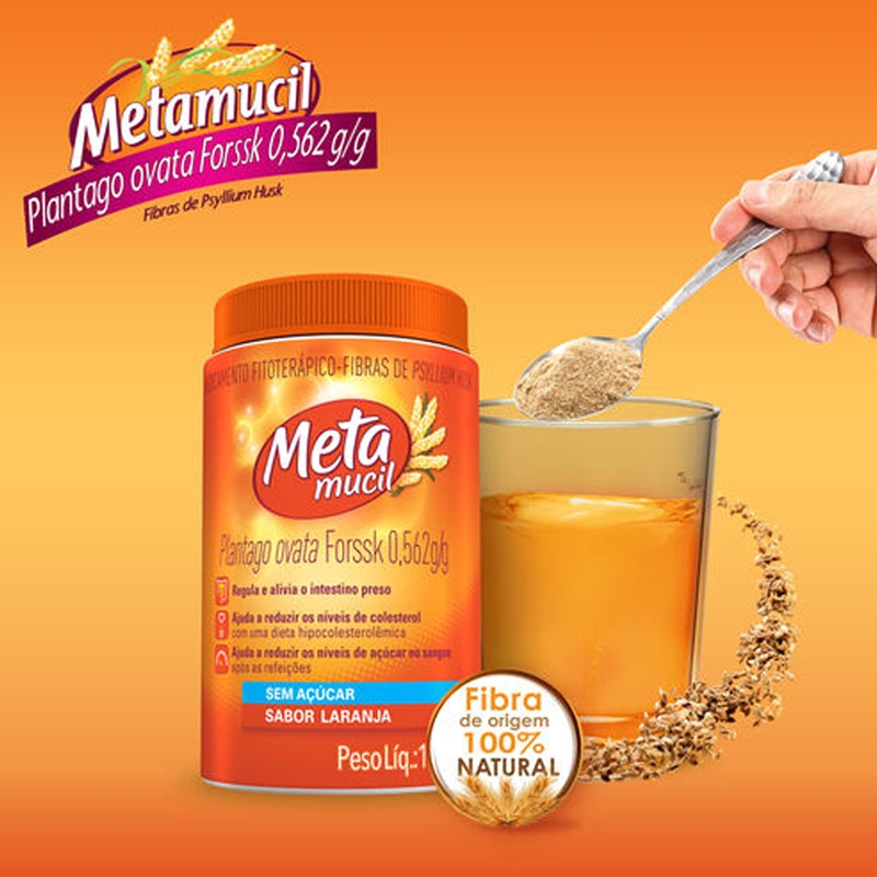 Metamucil Solúvel Sabor Laranja 174g - Farmácias Unipreço