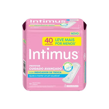 Protetor Diário Intimus Com Indicador de Troca S/Abas Com 40 Unidades ...