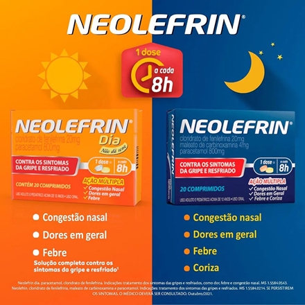 Neolefrin Dia Neo Quimica 20 Comprimidos