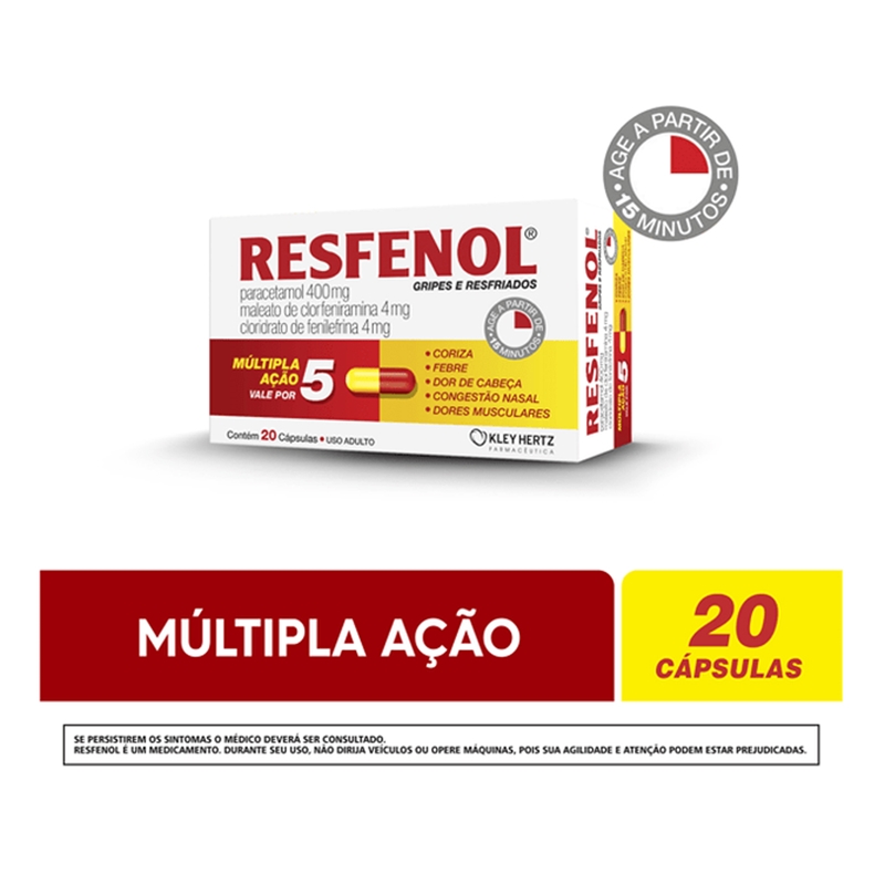 Resfenol com 20 cápsulas gelatinosas - Farmácias Unipreço
