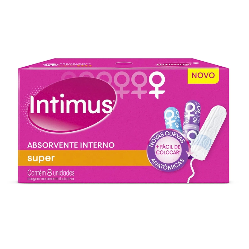 ABSORVENTE INTIMUS INTERNO SUPER COM 8 UNIDADES
