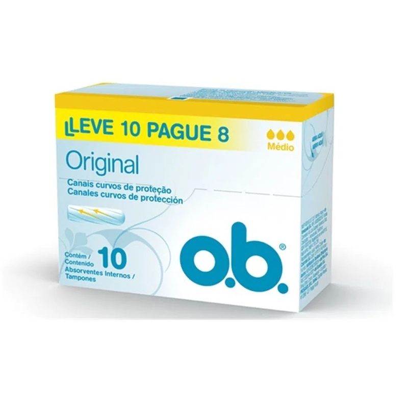 Absorvente Interno OB Original Médio Com 10 Unidades - Farmácias Unipreço