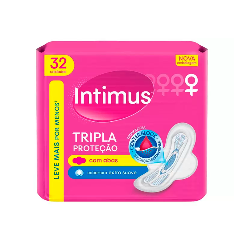 Absorvente Intimus Gel Normal Com Abas Suave 32 Unidades