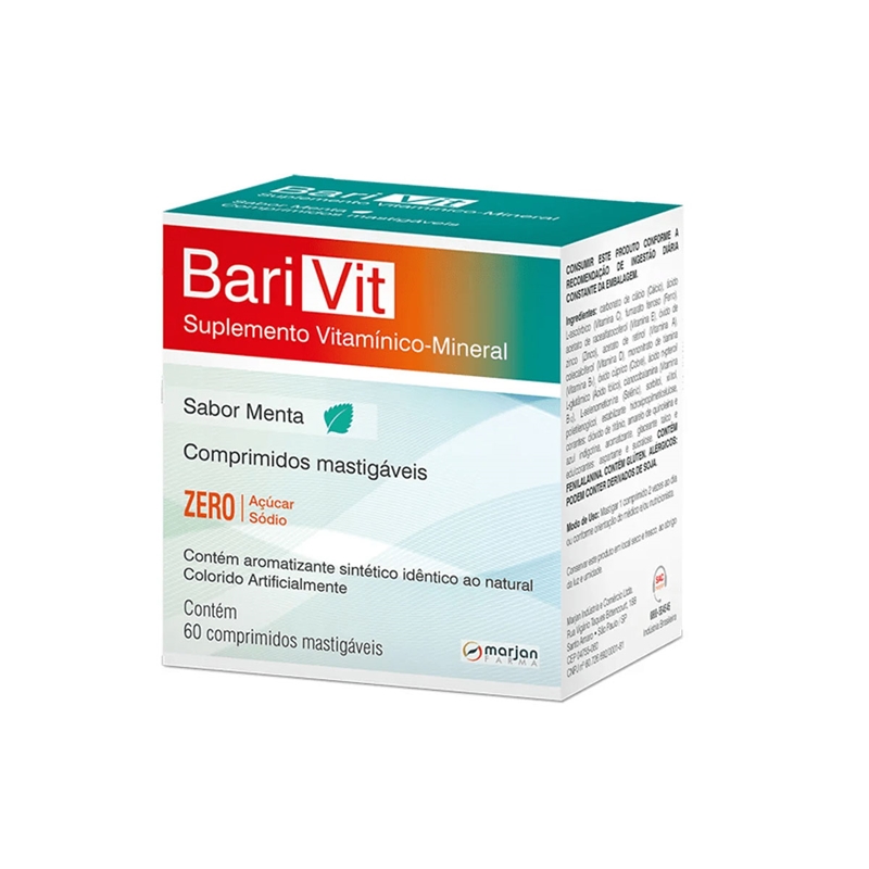 Barivit Sabor Menta 60 Comprimidos Mastigáveis - Farmácias Unipreço