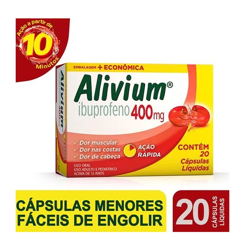 Alivium 400mg com 20 cápsulas - Farmácias Unipreço