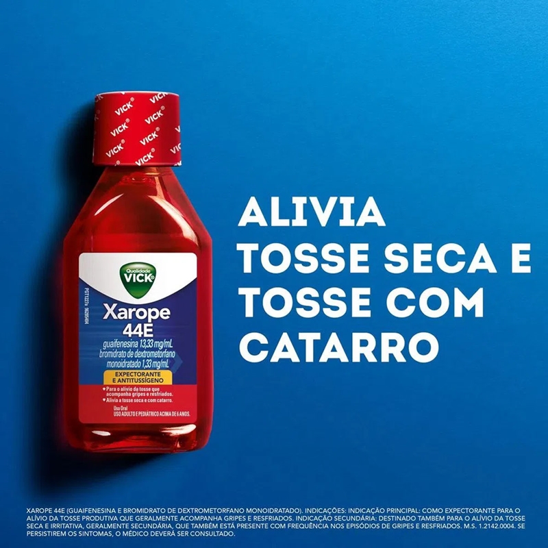 Xarope Expectorante e Antitussígeno Vick 44E Frasco 240ml - Farmácias ...