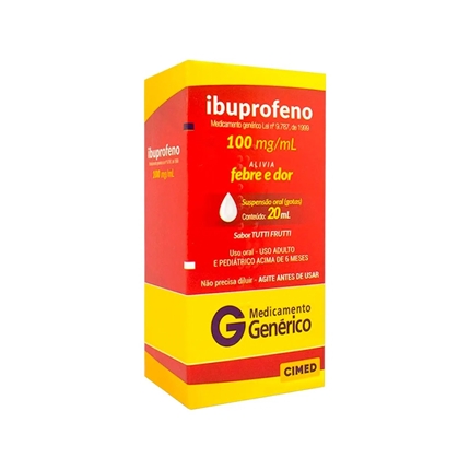 Ibuprofeno 100mg Suspensão Oral em Gotas Com 20mL Cimed - Farmácias ...