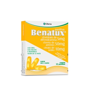 Benatux Sabor Mel e Limão com 12 Pastilhas - Farmácias Unipreço